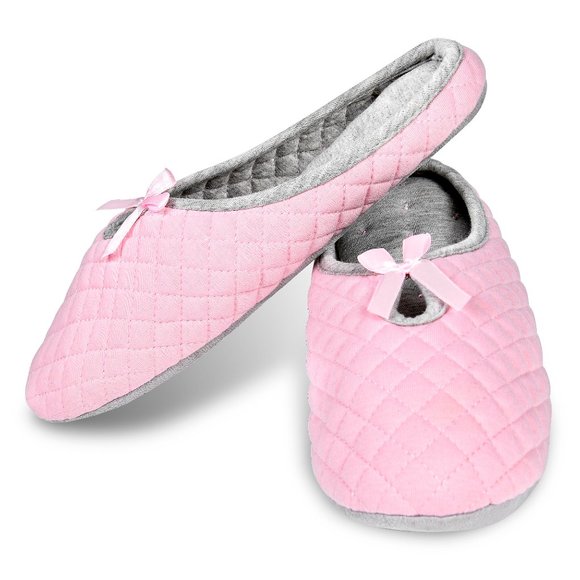Shoes | Quilted Cotton Ballet Style House Slipper Pink | Poshmark